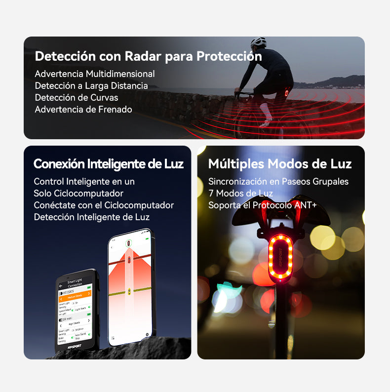 Luz Radar Inteligente SR Mini iGPSPORT – SERJAF Chile