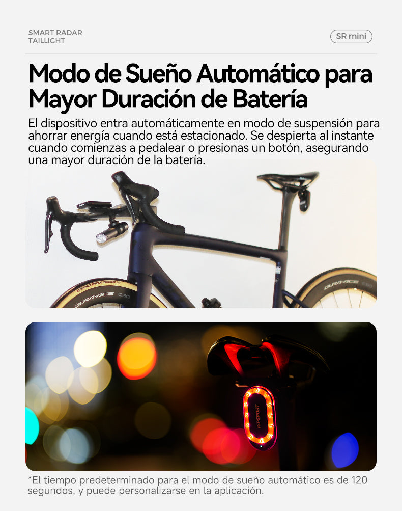Luz Radar Inteligente SR Mini iGPSPORT – SERJAF Chile